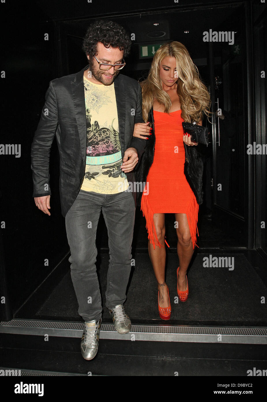 Katie Price leaving Gaucho restaurant with her brother Daniel Price on ...
