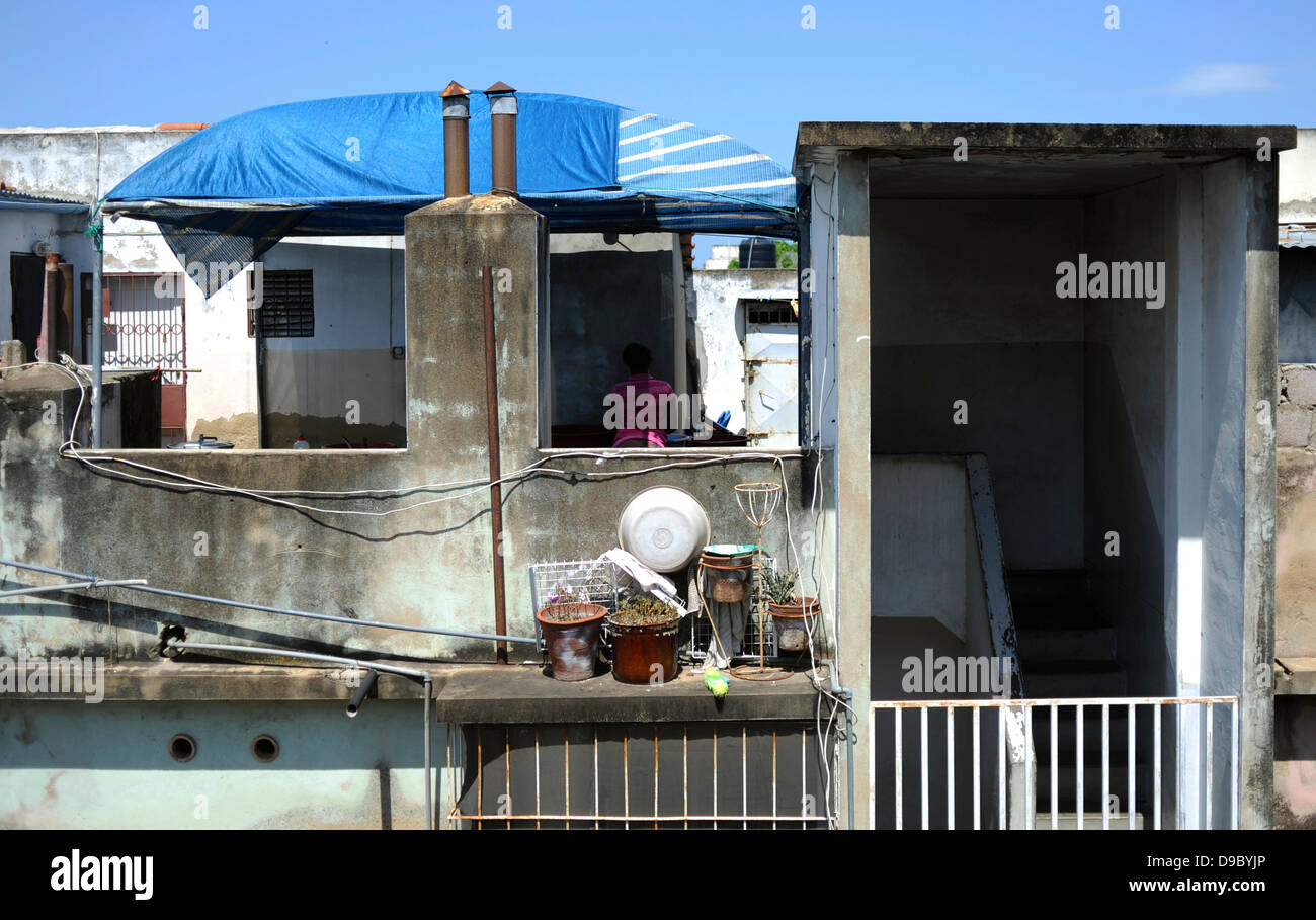 A view of a rooftop terrace flat on a residential building in Maputo ...