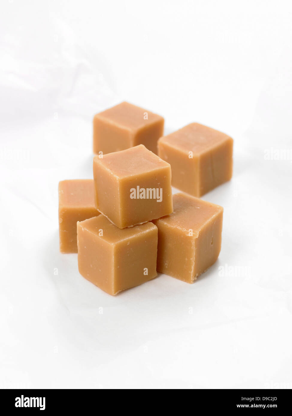 Fudge on a White Background Stock Photo - Alamy