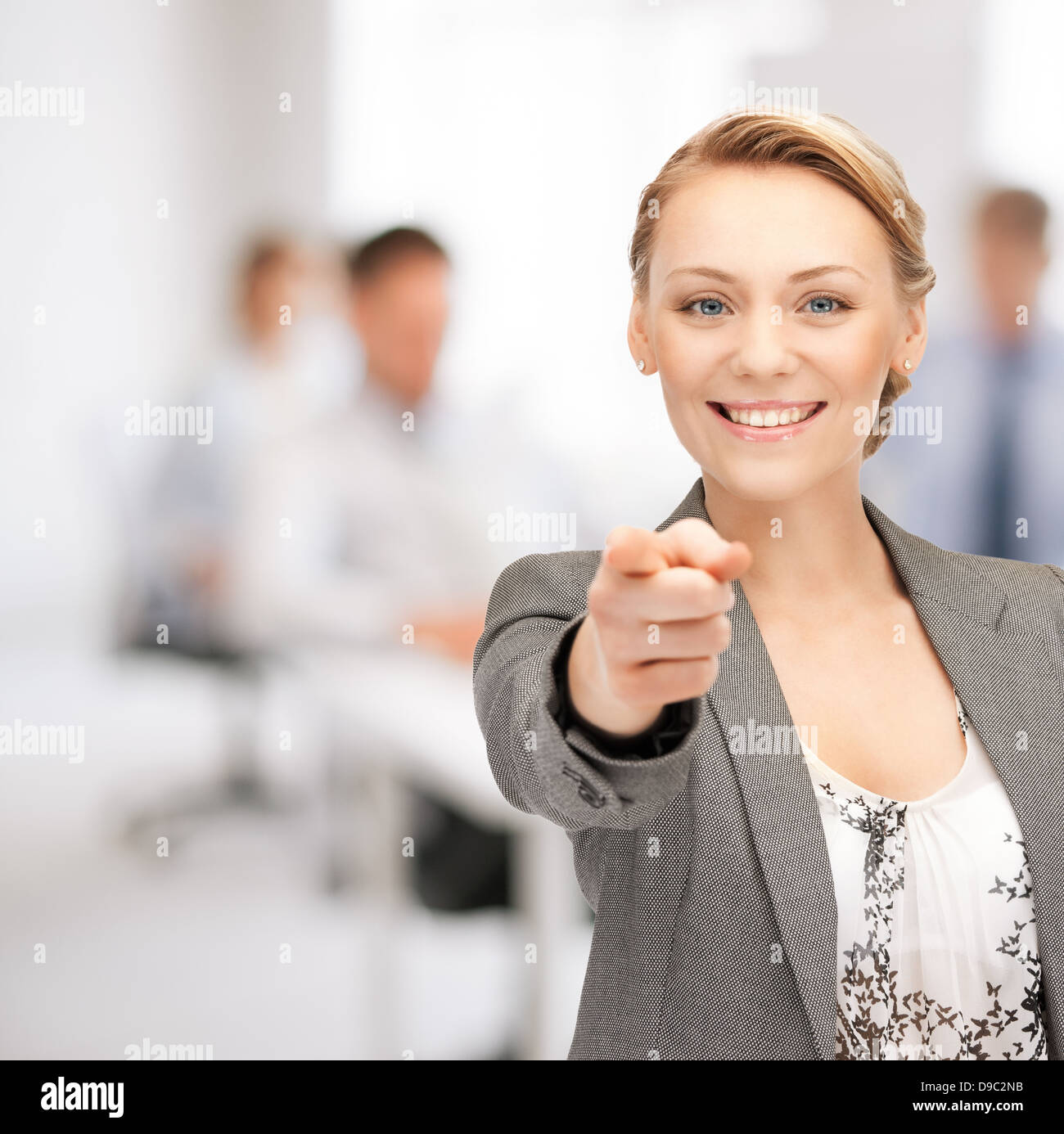 businesswoman pointing her finger Stock Photo - Alamy