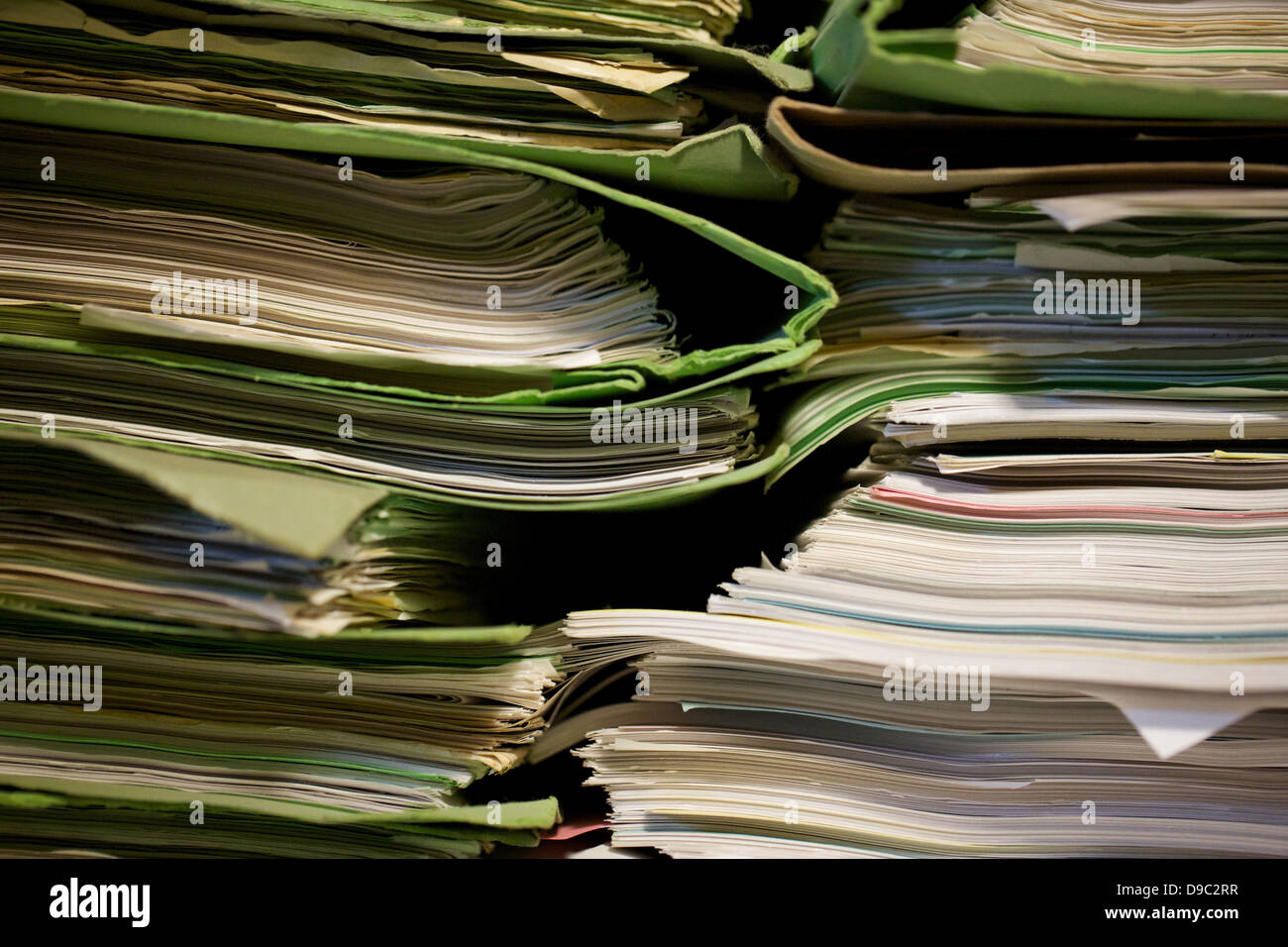 piles of old paper files in storage Stock Photo - Alamy