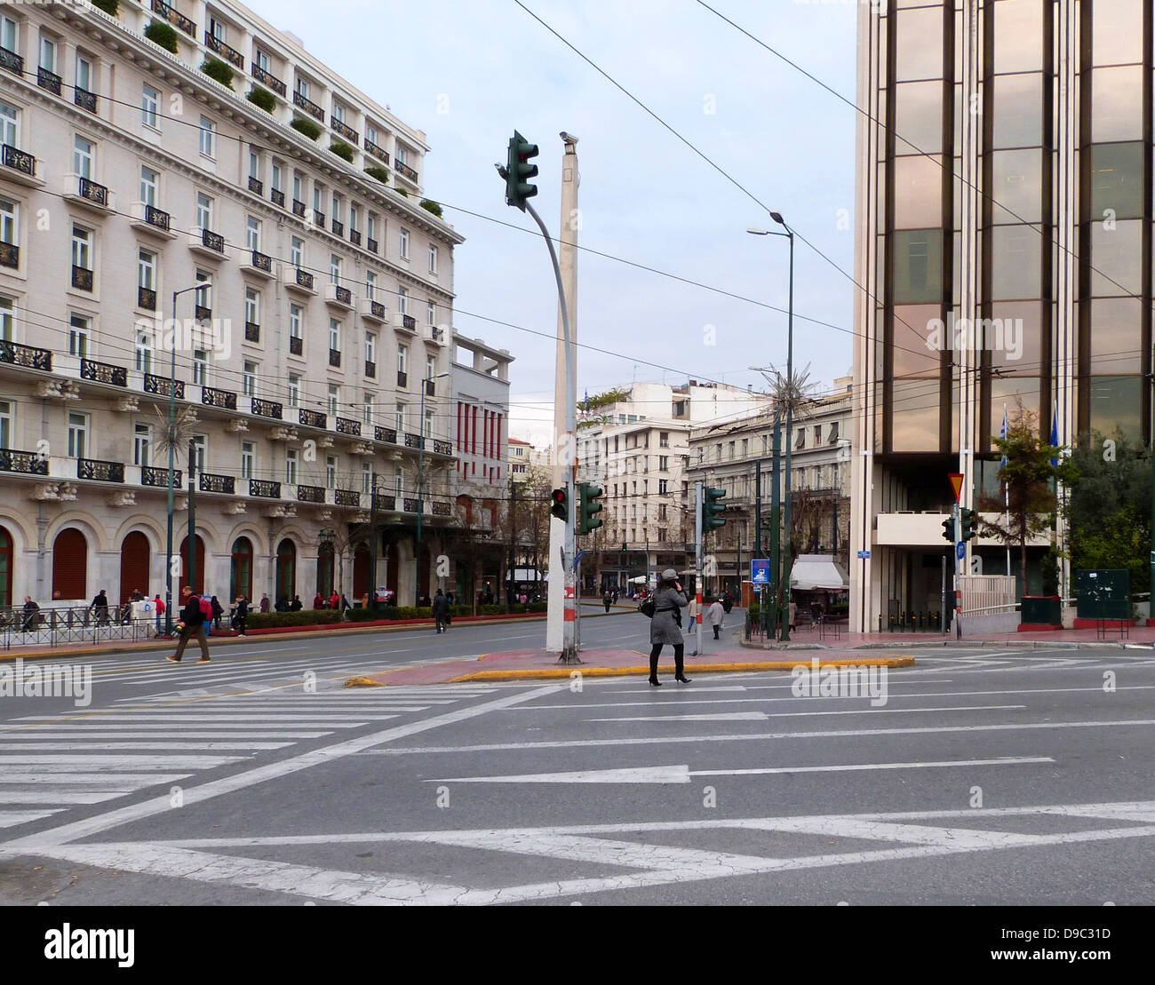 Deserted streets along Athens main shopping district during the 2011-12 ...