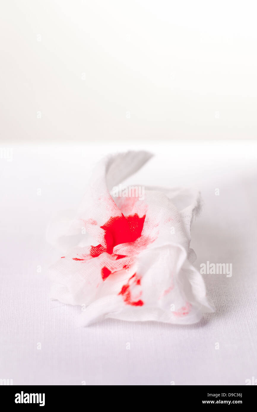 A white cloth with blood stains Stock Photo - Alamy