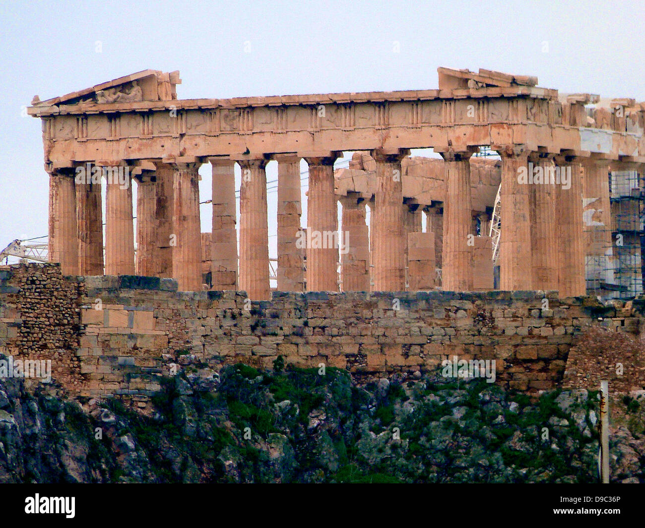 Views of a deserted Parthenon dedicated to the goddess Athena ...