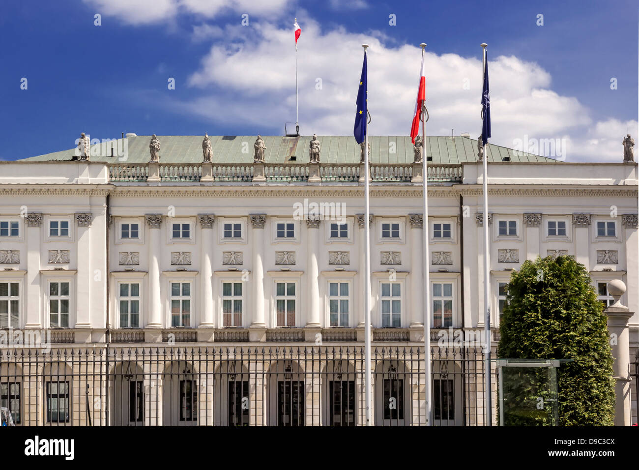 Classical palace in Warsaw - residence of the President of Poland Stock ...