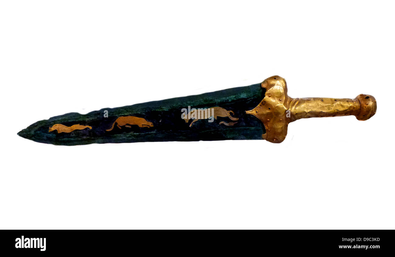 Mycenaean bronze dagger from 16 14th century bc hi-res stock ...