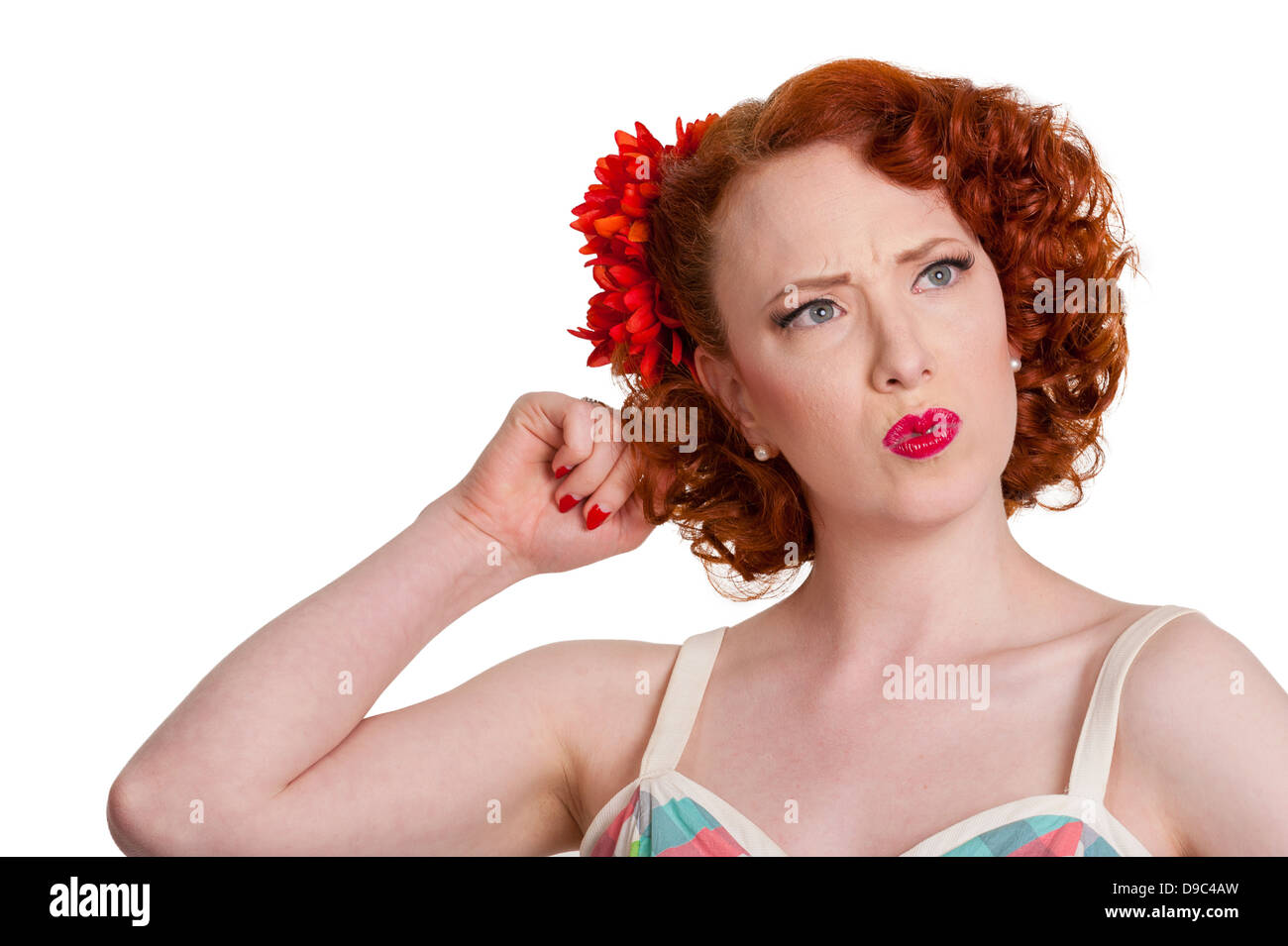 Retro woman with humorous facial expression Stock Photo - Alamy