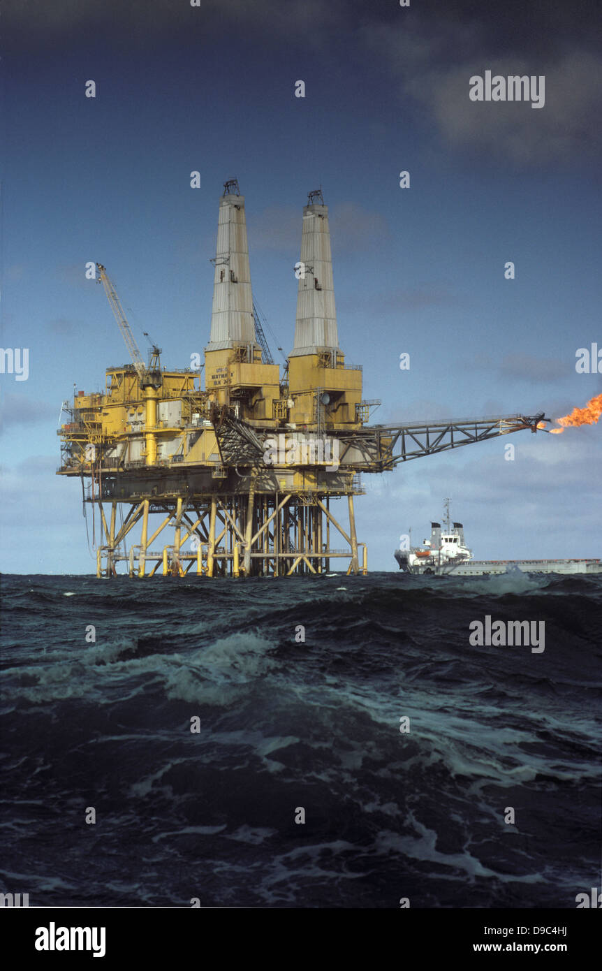 Heather A Platform and supply boat Stock Photo - Alamy
