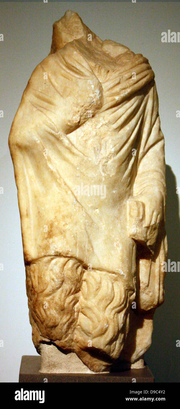 Marble torso of a statue of Pan. Roman period 4th century BC Stock ...