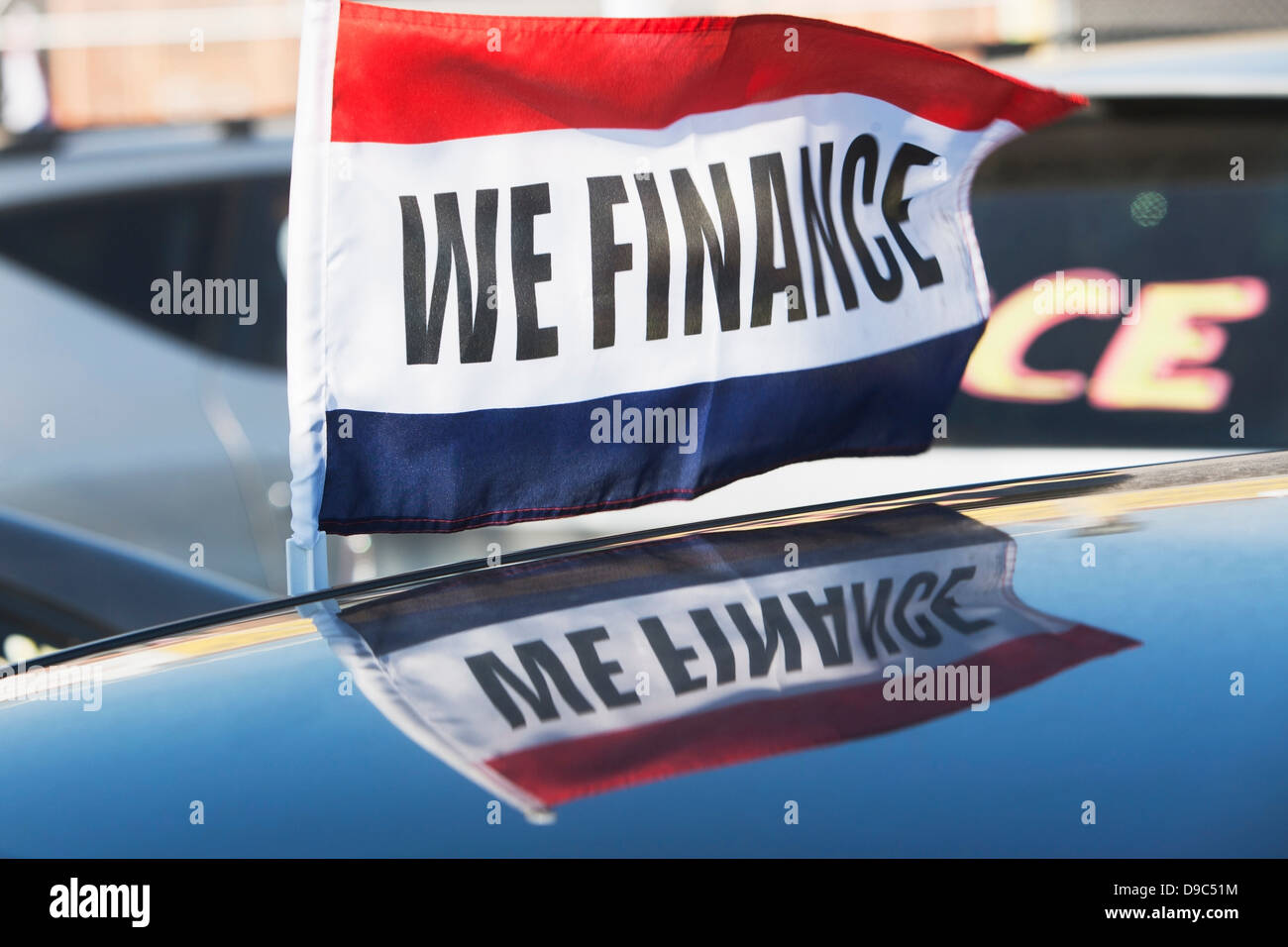 Red and white finance flag hi-res stock photography and images - Alamy