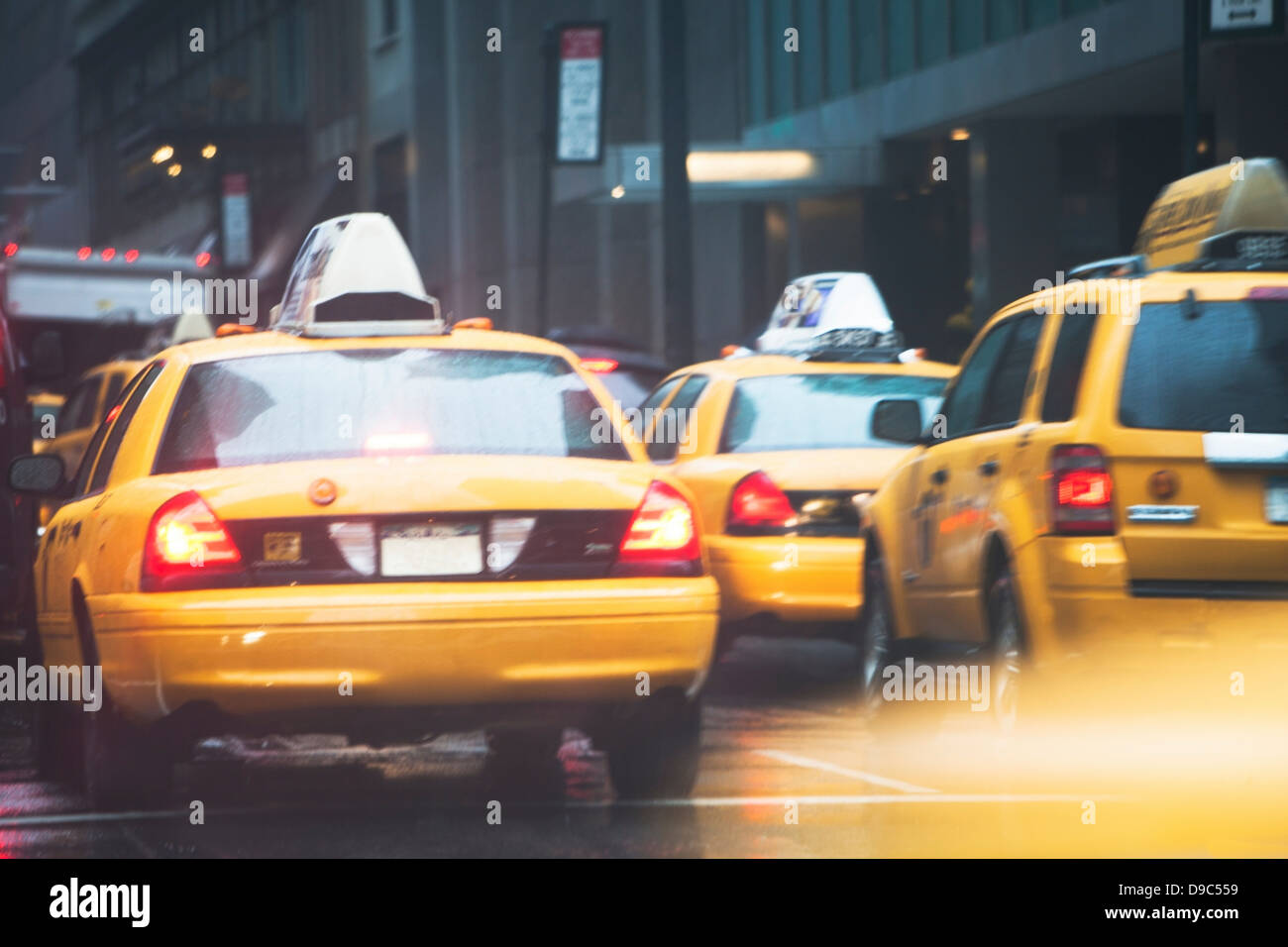 Yellow cabs New York City, USA Stock Photo - Alamy