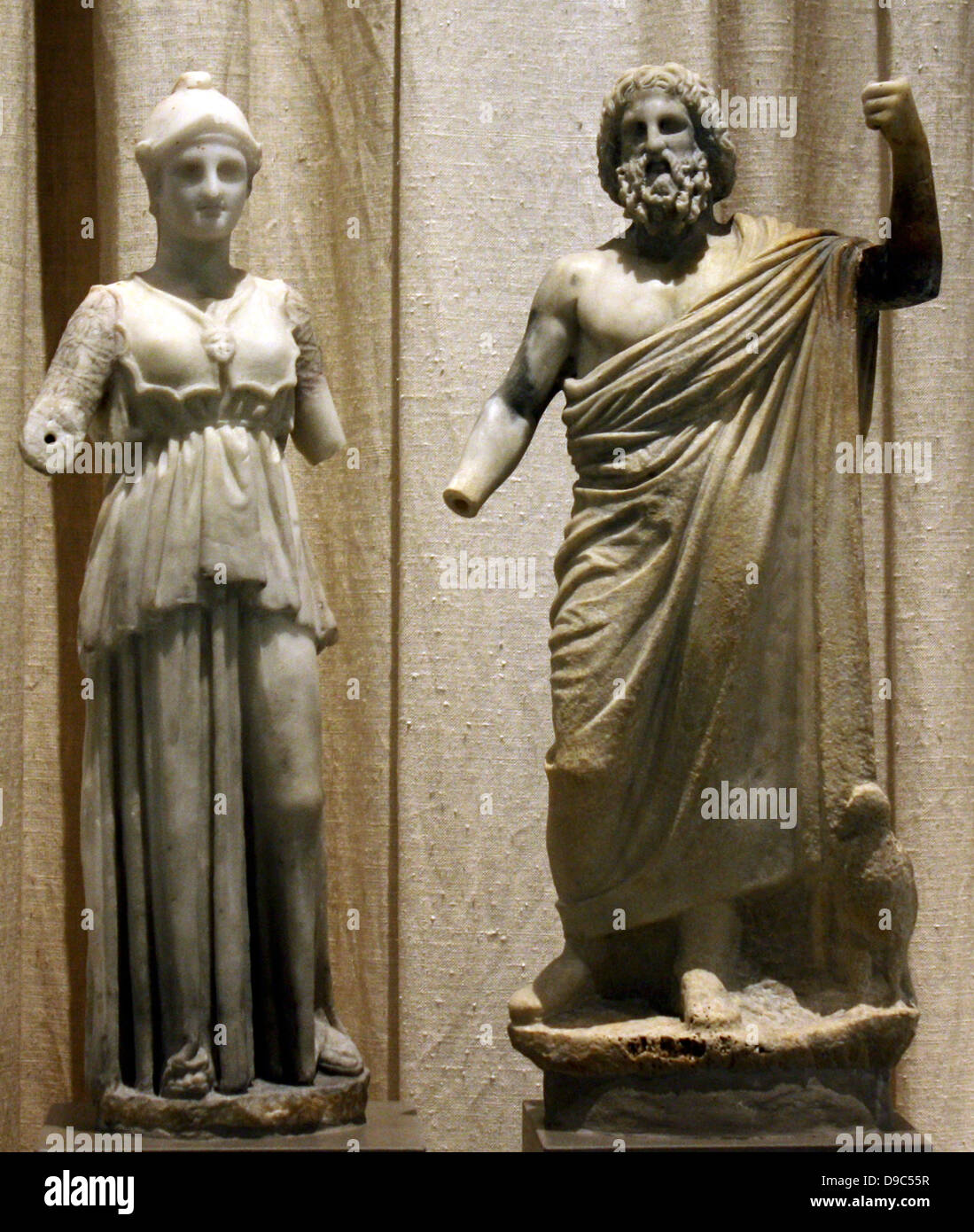 left Marble statuette of Athena. Perhaps from Asia Minor, late 2nd c ...