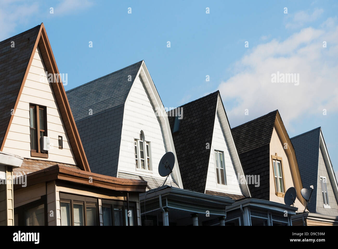 Row of clapboard houses, Brooklyn, New York City, USA Stock Photo - Alamy
