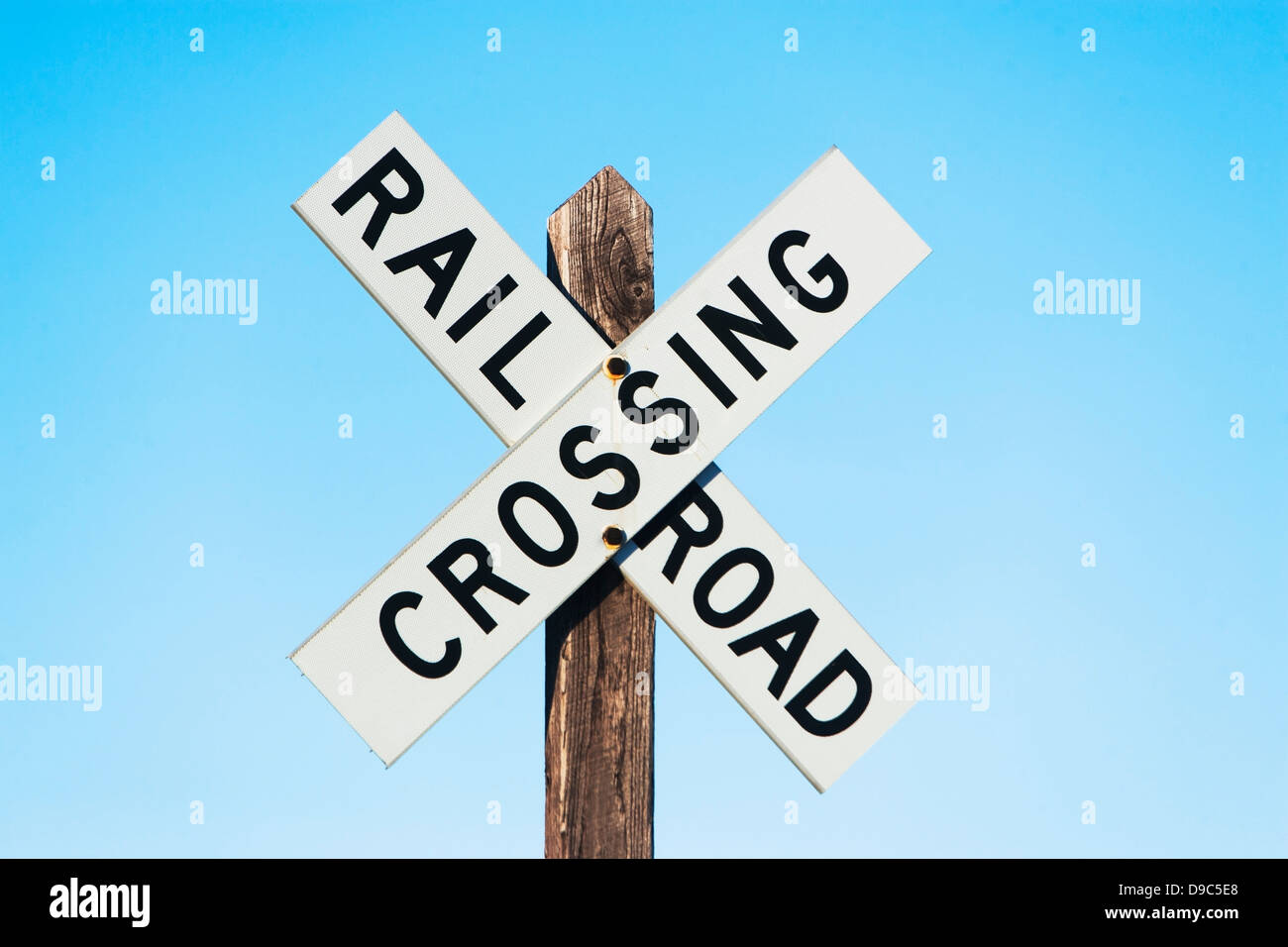 Railroad crossing sign Stock Photo - Alamy
