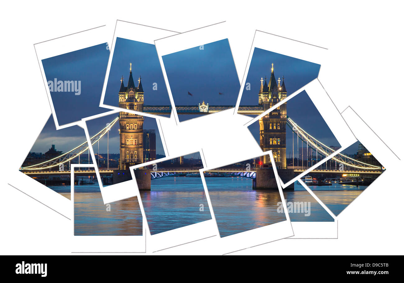 Illuminated tower bridge Cut Out Stock Images & Pictures - Alamy