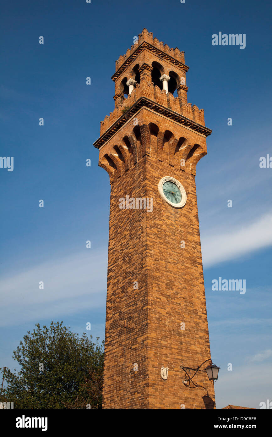 Clock tower on Murano Island, Venice, Italy Stock Photo - Alamy