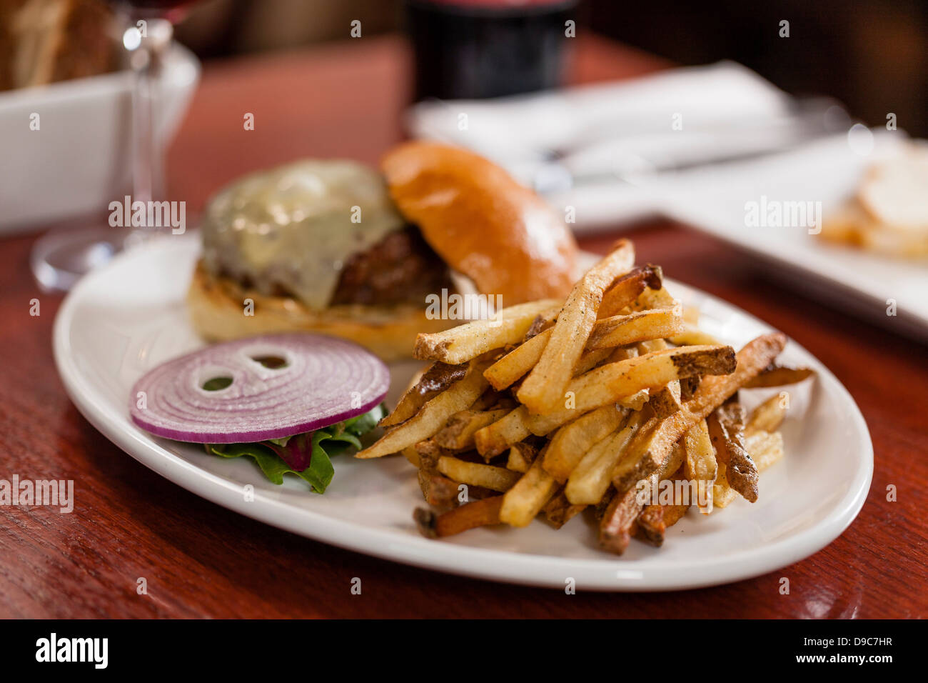 Burger and french fries Stock Photo - Alamy