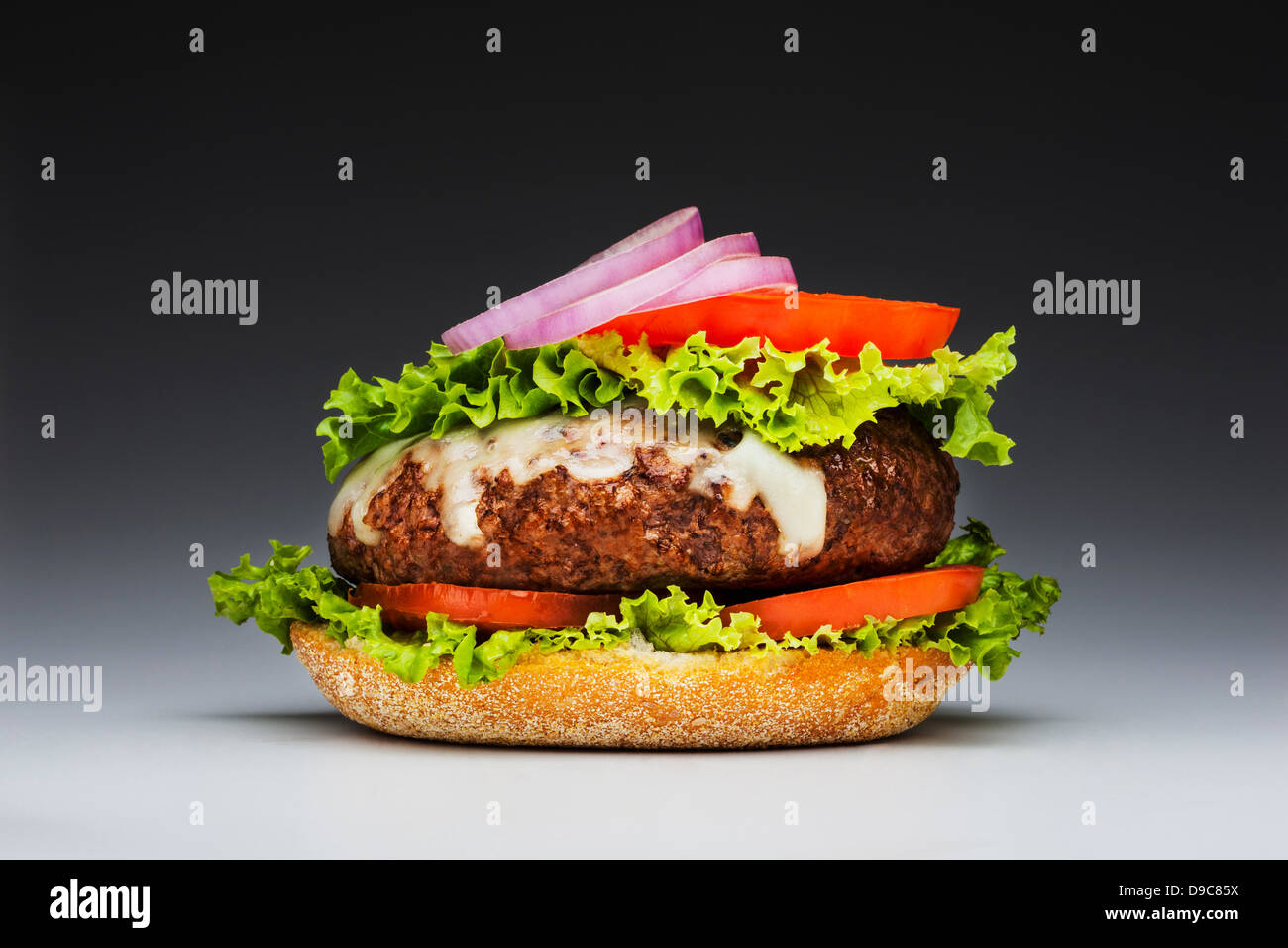 Burger with top missing Stock Photo - Alamy