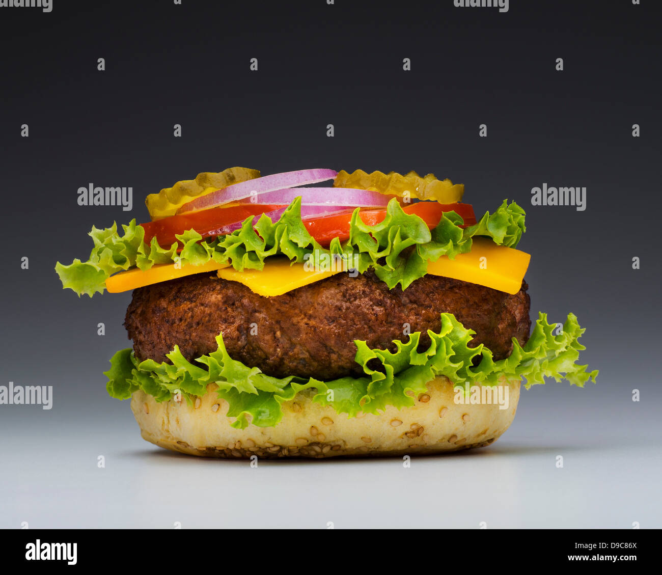 Burger with top missing Stock Photo - Alamy