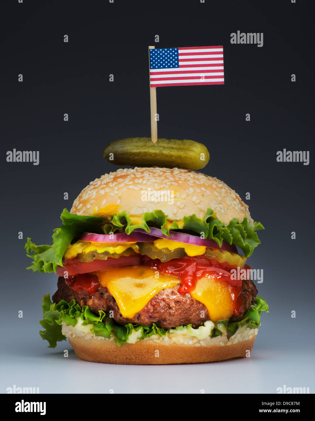 Burger with us flag hi-res stock photography and images - Alamy