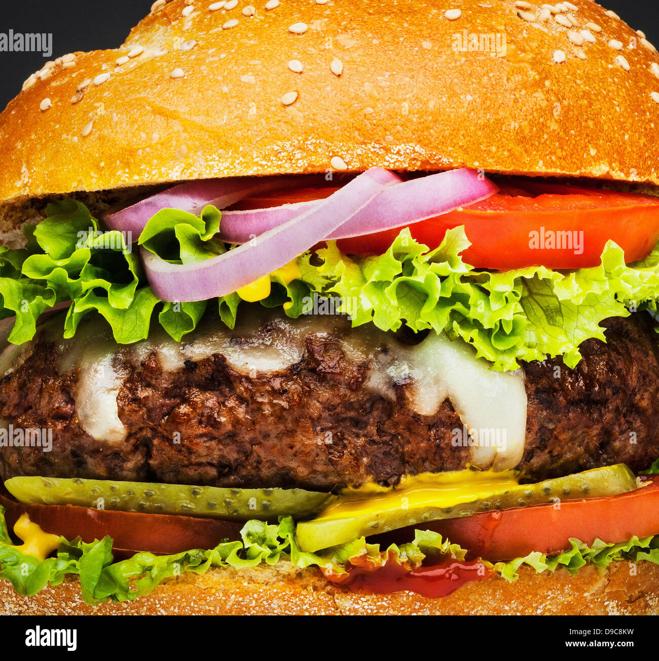 Burger full frame Stock Photo - Alamy