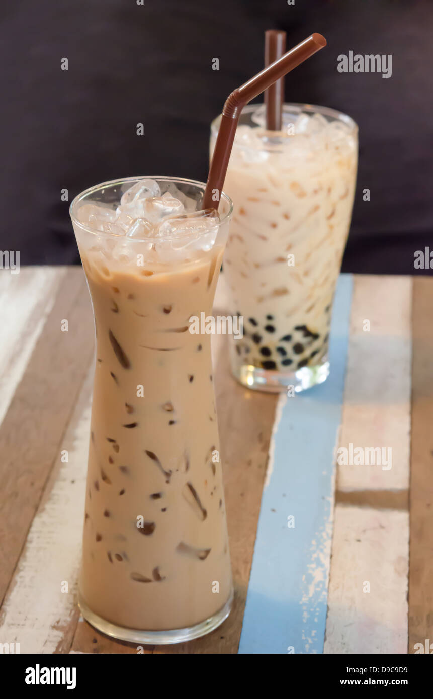 ice coffee and bubble milk tea Stock Photo - Alamy
