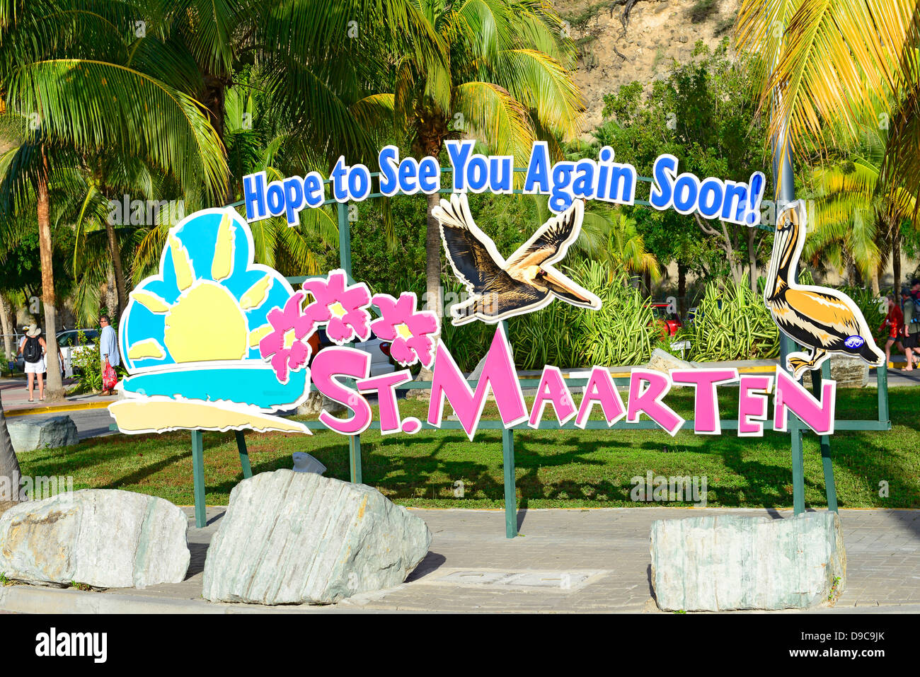 Welcome Sign St. Martin Maarten Caribbean Island Netherland Antilles ...