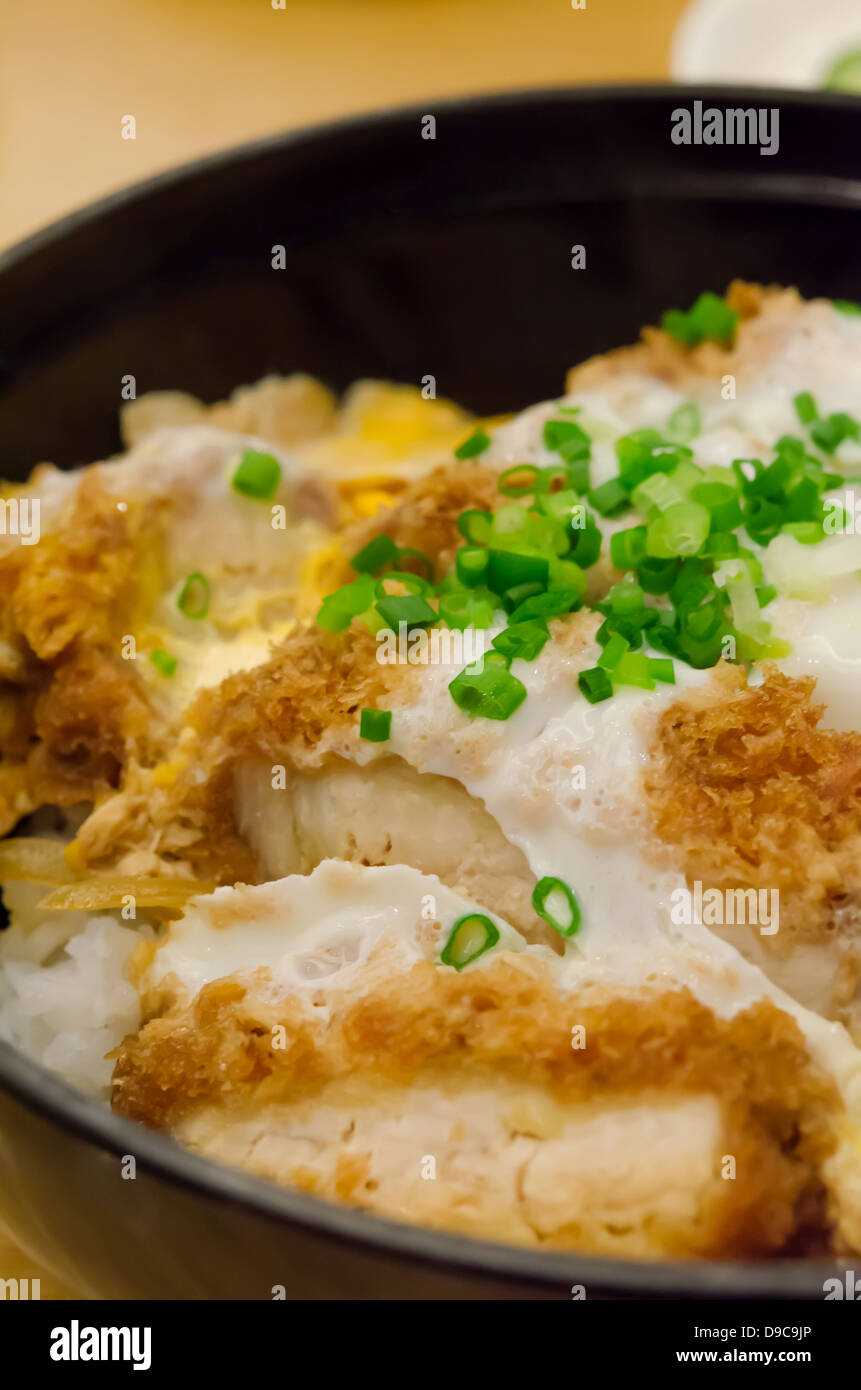 japanese cuisine, pork cutlet and egg on rice Katsudon Stock Photo - Alamy
