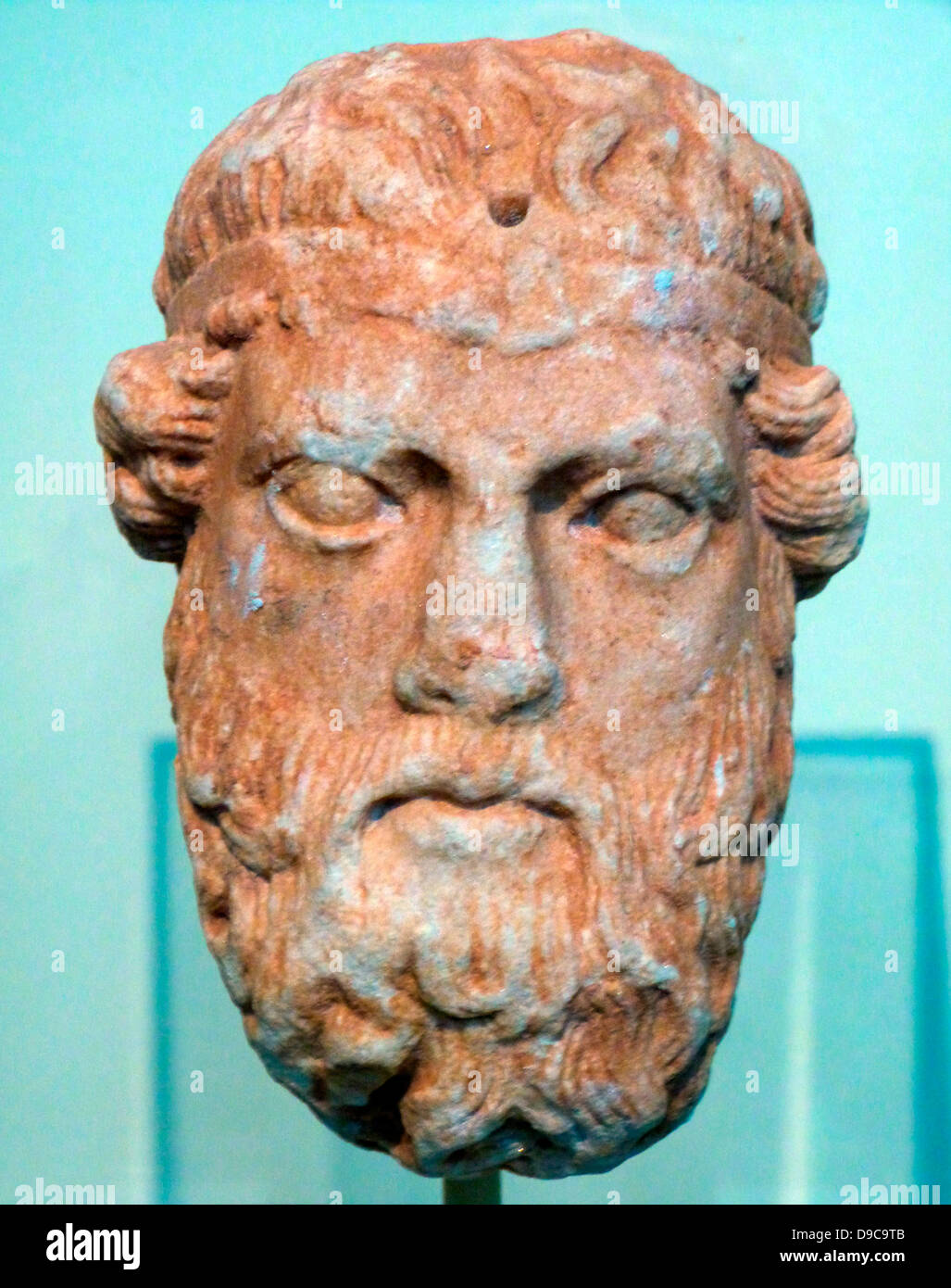 Head of a god. Marble. Found in the Mesogeia of Attica. It represents ...
