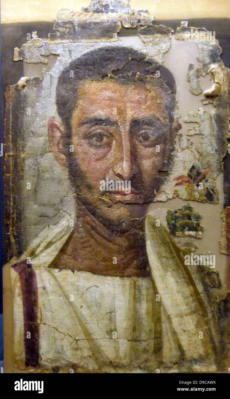 Male figure portrait from an encaustic funerary painting Egypt (Greco ...