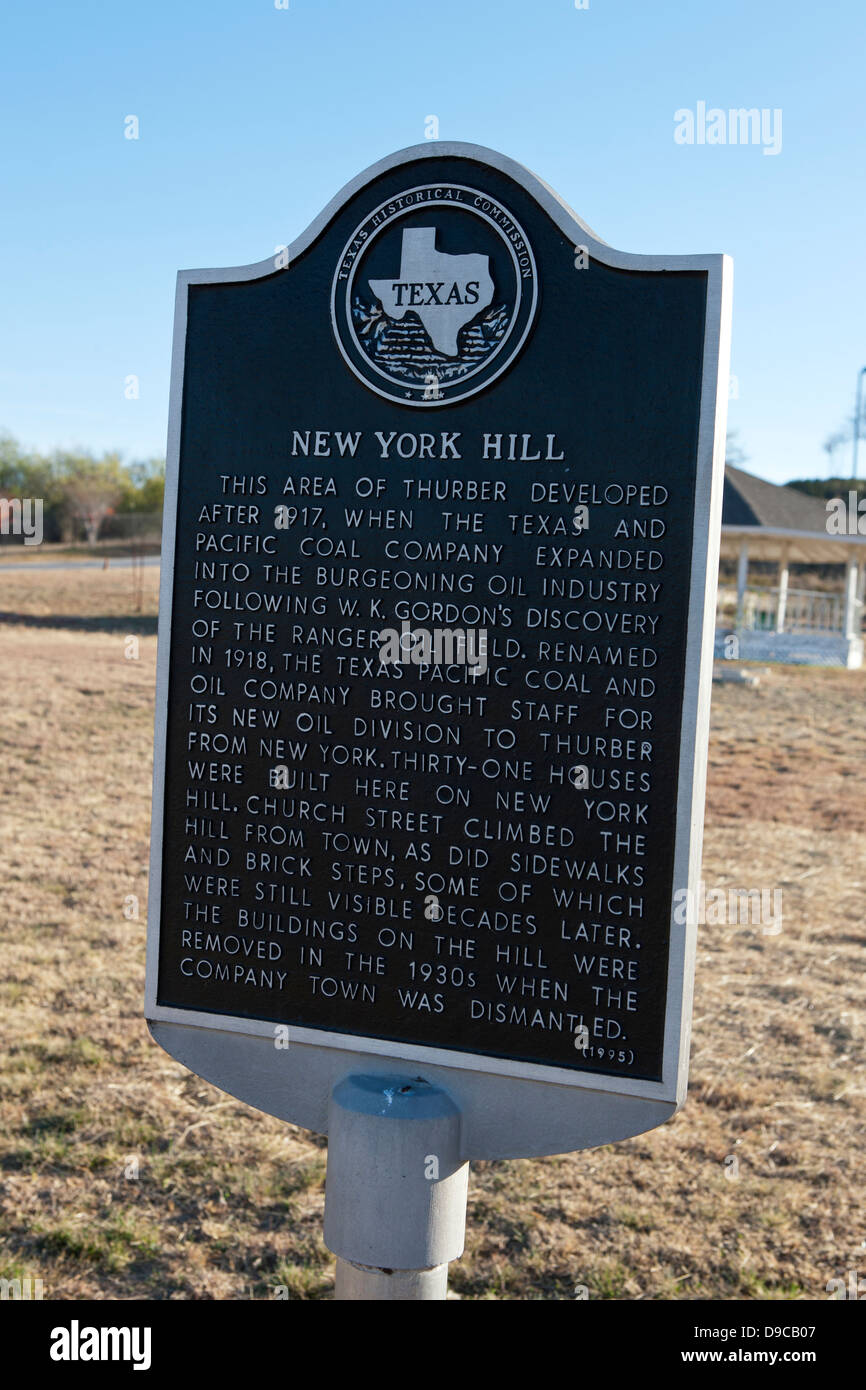 NEW YORK HILL This area of Thurber developed after 1917, when the Texas ...