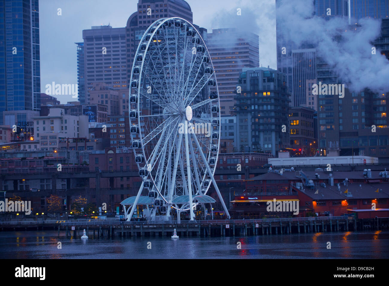 Ferris wheel on dock, Seattle, USA Stock Photo - Alamy
