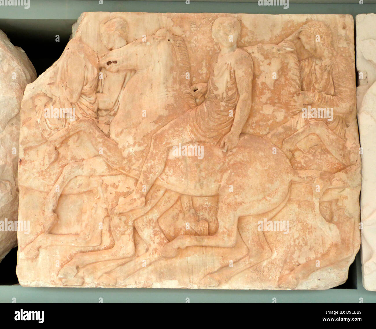 Horseman depicted in part of the Parthenon friezes at the Parthenon ...