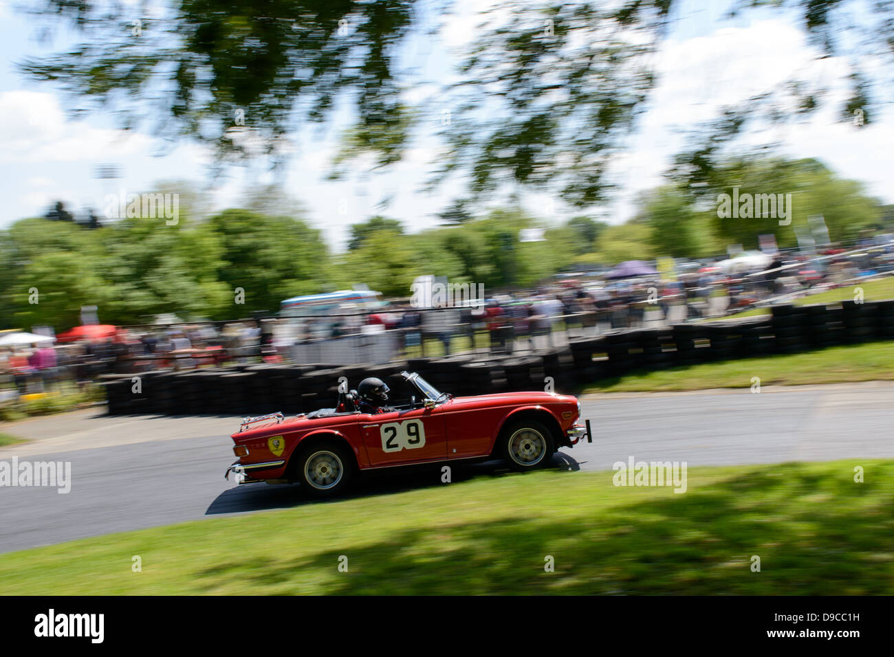 A car racing around Crystal Palace Park in London for the Motorsport at ...