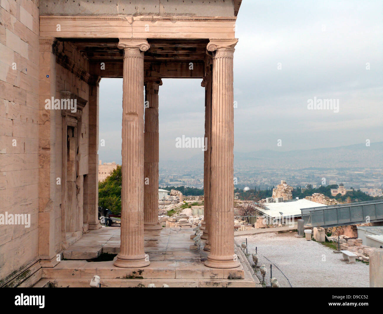The erechteon Temple on the acropolis in Athens, restored between 1979 ...