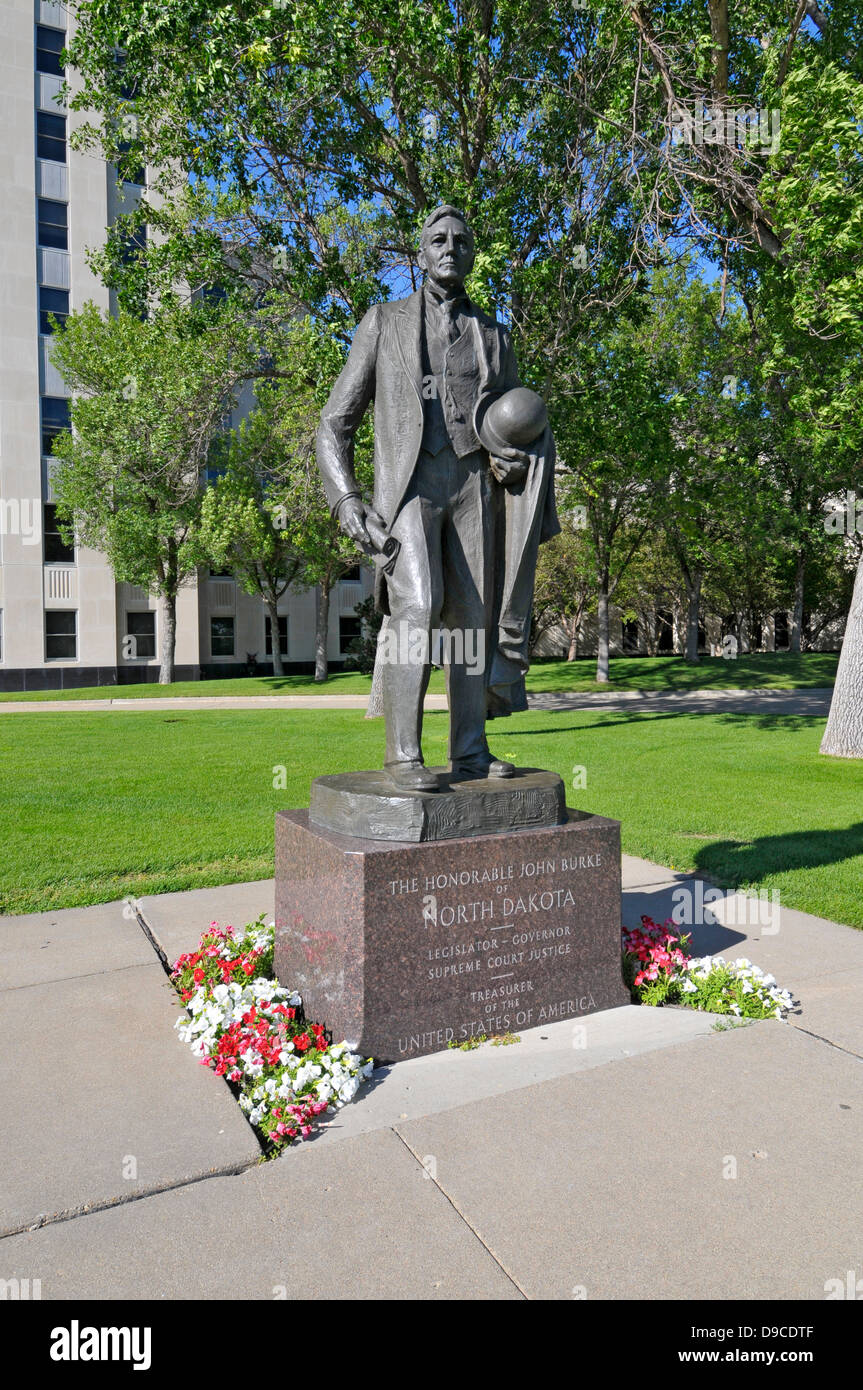 John Burke Statue North Dakota State Capitol Bismarck ND Stock Photo ...