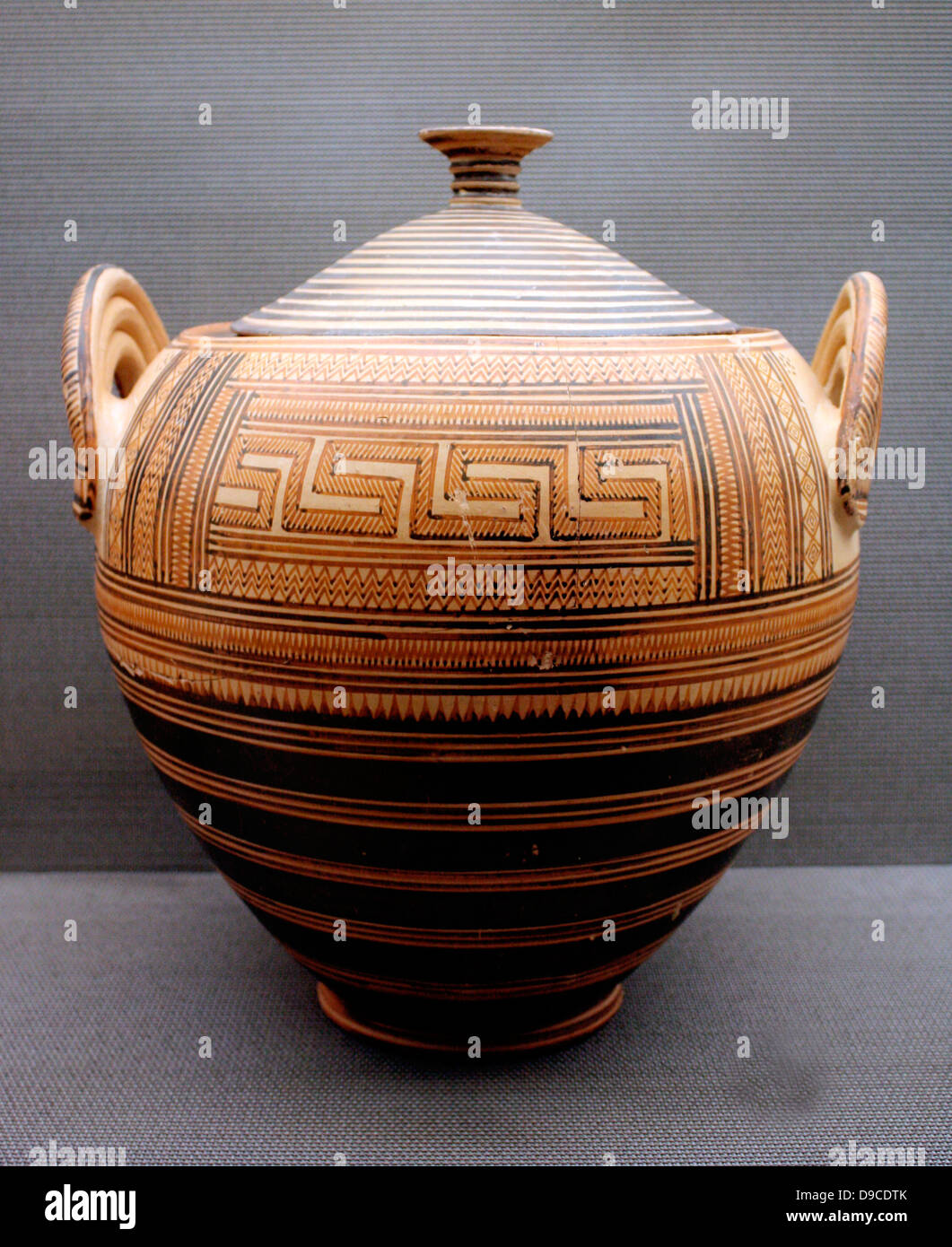 Cinerary Pyxis or jar with lid. Greek burial jar circa 8th Century BC ...