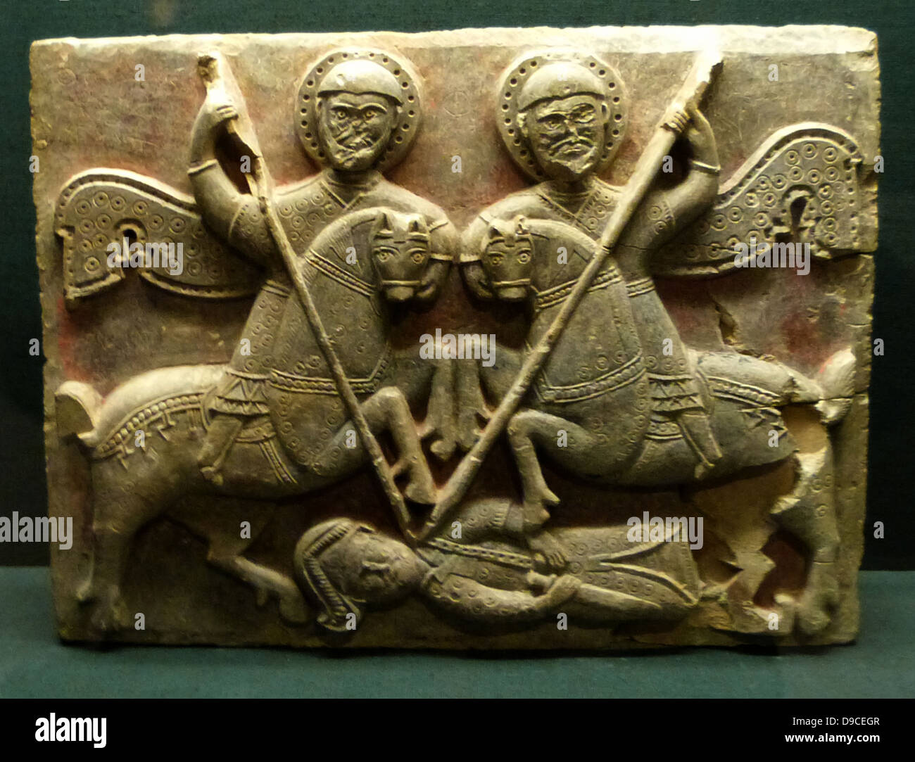 Limestone slab from the exterior decor of a church in Amaseia depicting ...
