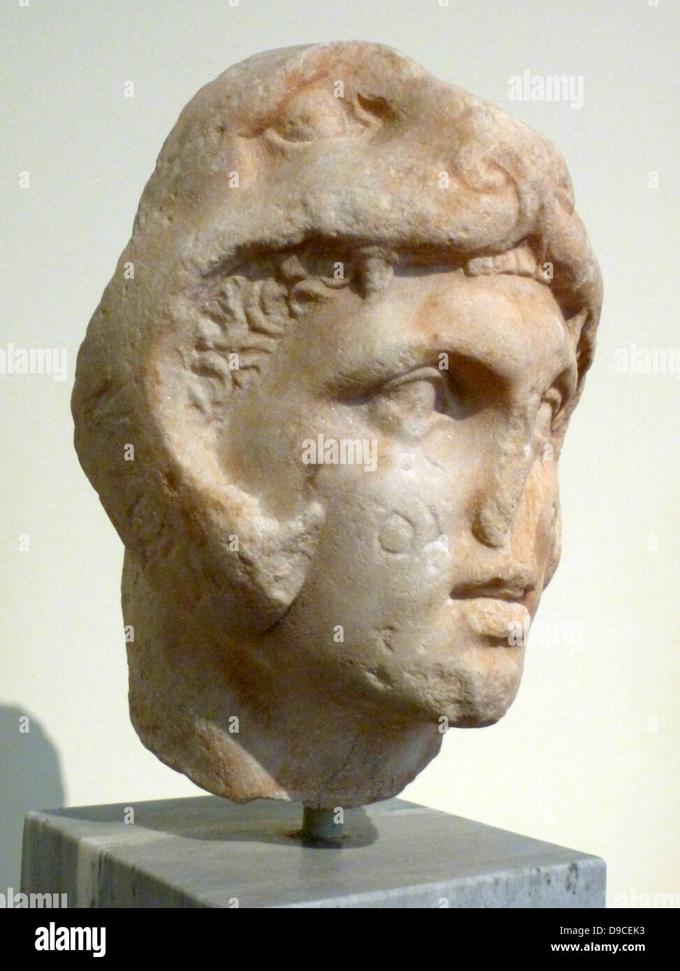 Head of alexander the great, circa 300 BC, wearing the lion's pelt, a ...