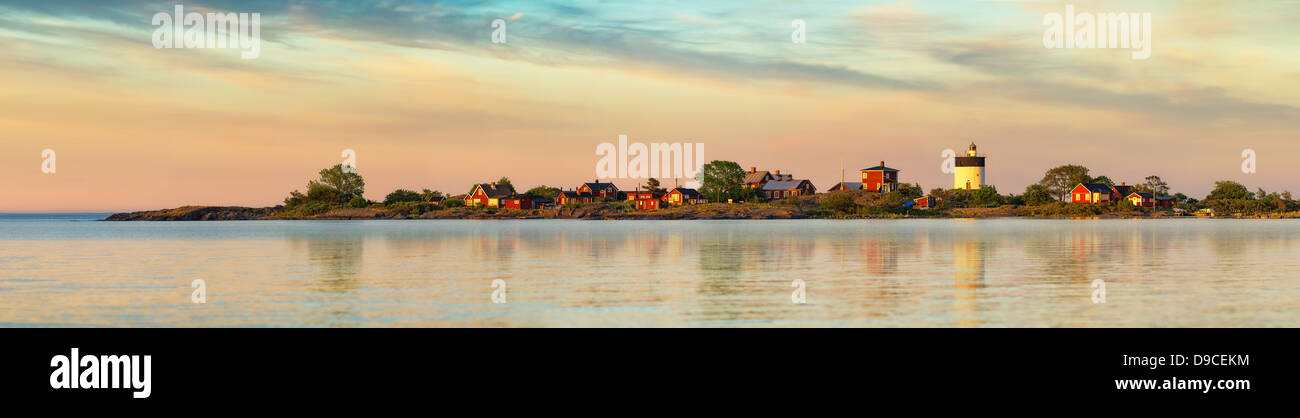 Lighthouse in a summer evening, Grisslehamn, Sweden Stock Photo - Alamy