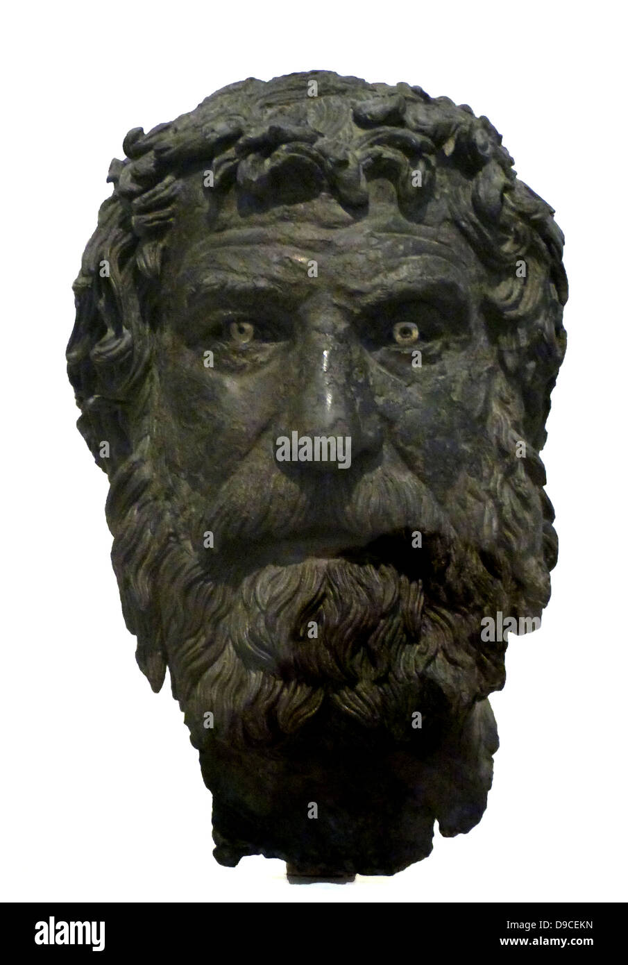 Portrait head from a statue of a philosopher. Bronze. Found on the ...