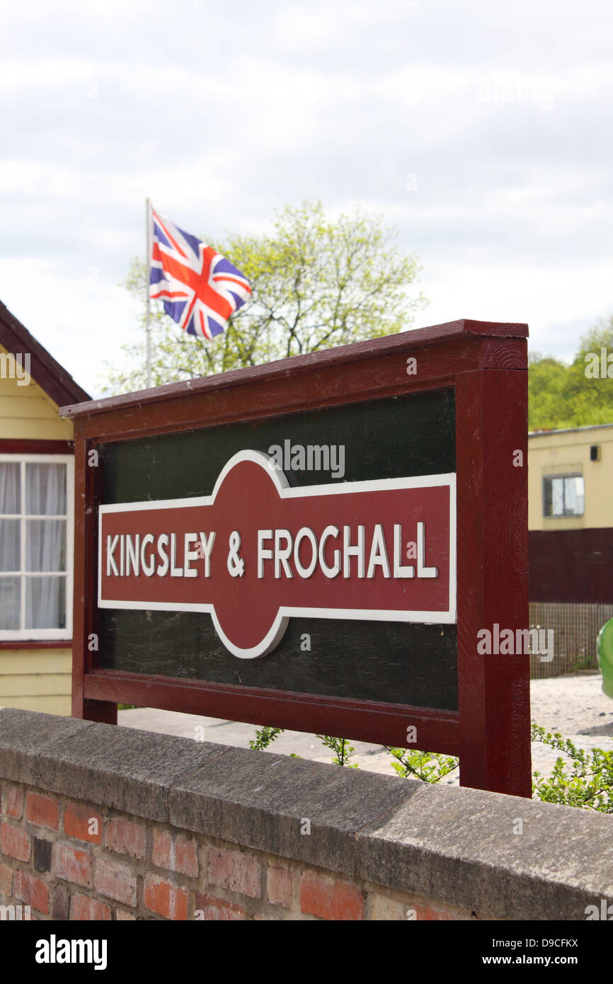 Kingsley and Froghall railway station sign, Staffordshire, England ...
