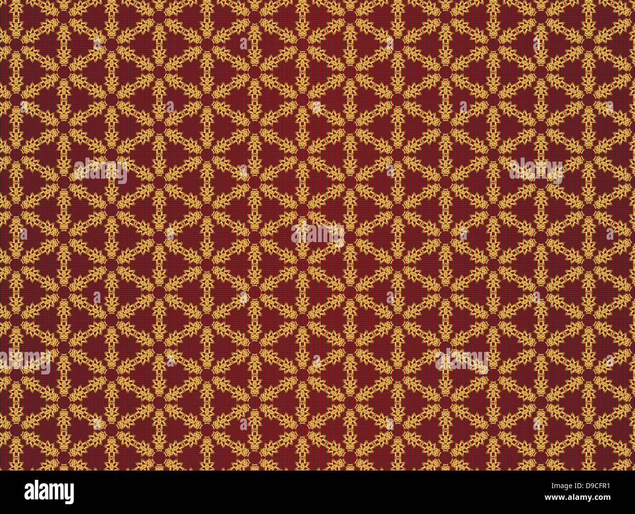 Gold wallpaper with red background. Background has orthogonal and ...
