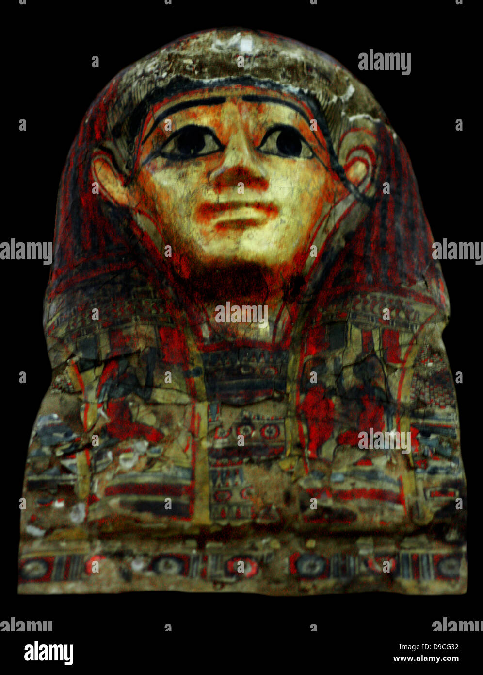 Egyptian Funerary mask painted and gilded. Circa 664-332BC Stock Photo ...