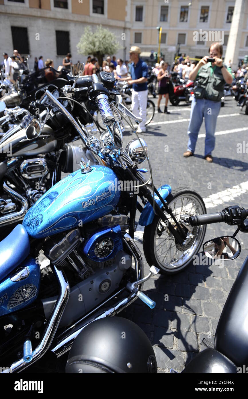 Harley-Davidson Enthusiasts Roll Into Rome. The low rumbling of some ...
