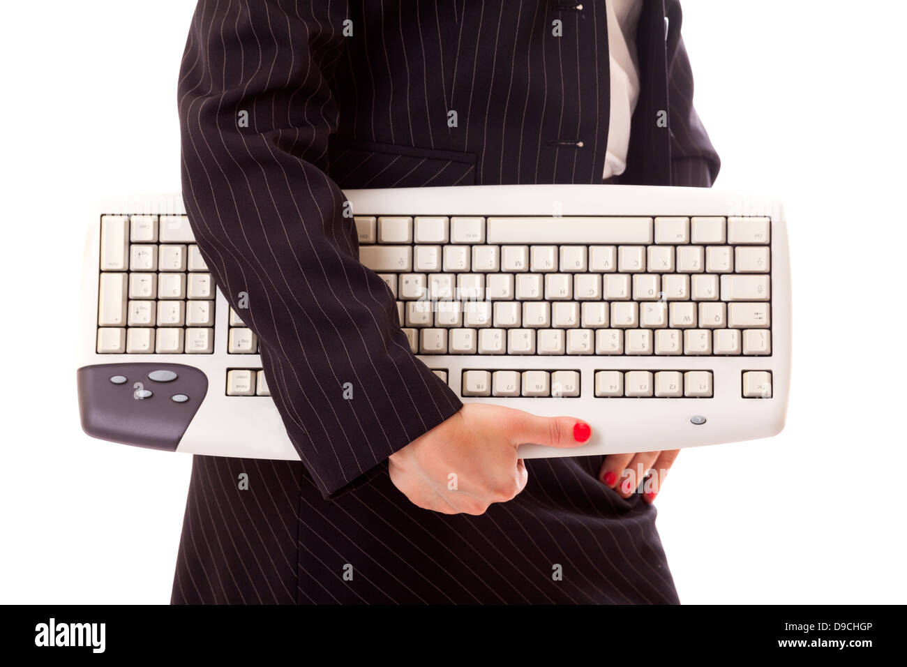 Professional Lady Holding Keyboard Stock Photo - Alamy