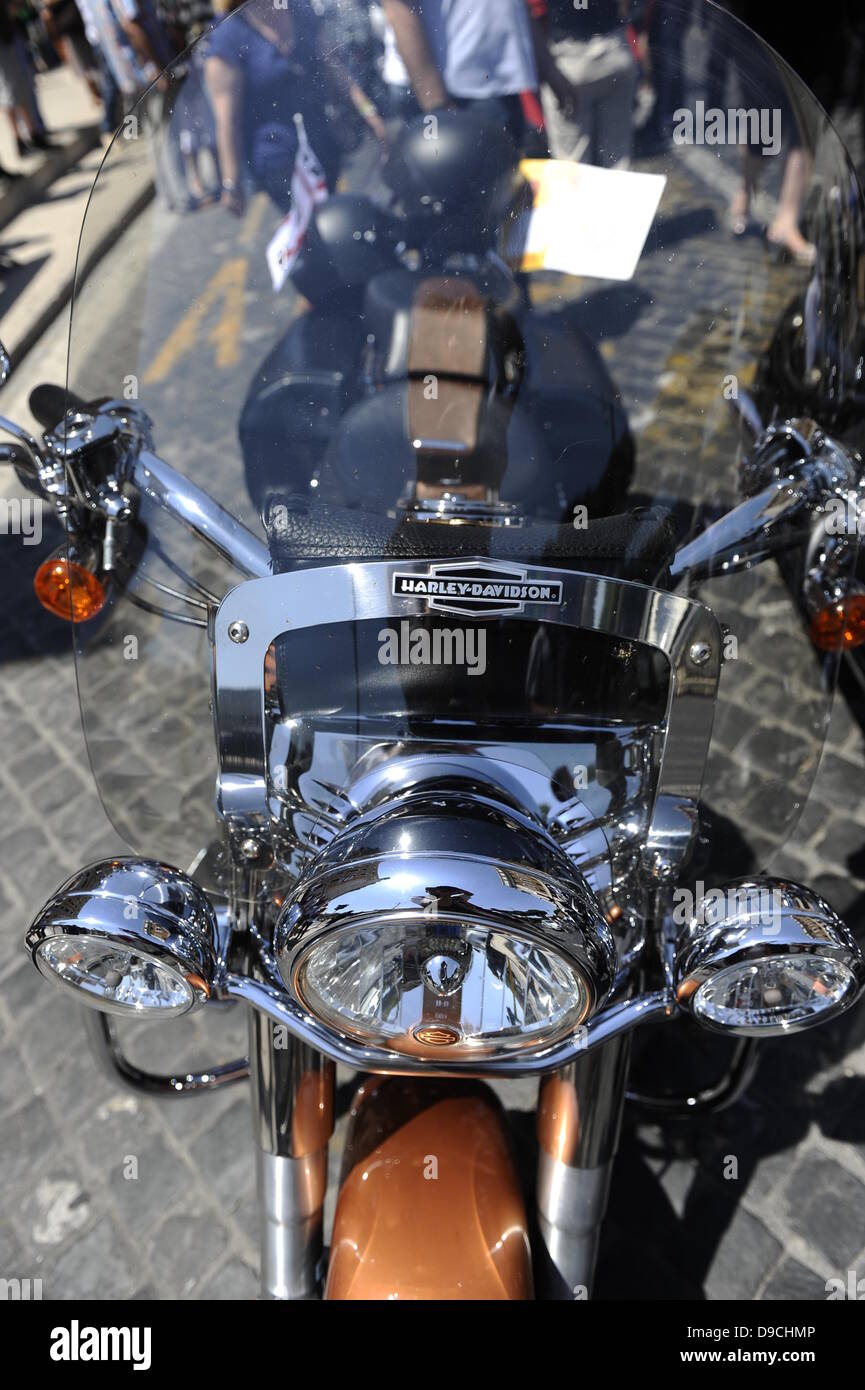 Harley-Davidson Enthusiasts Roll Into Rome. The low rumbling of some ...