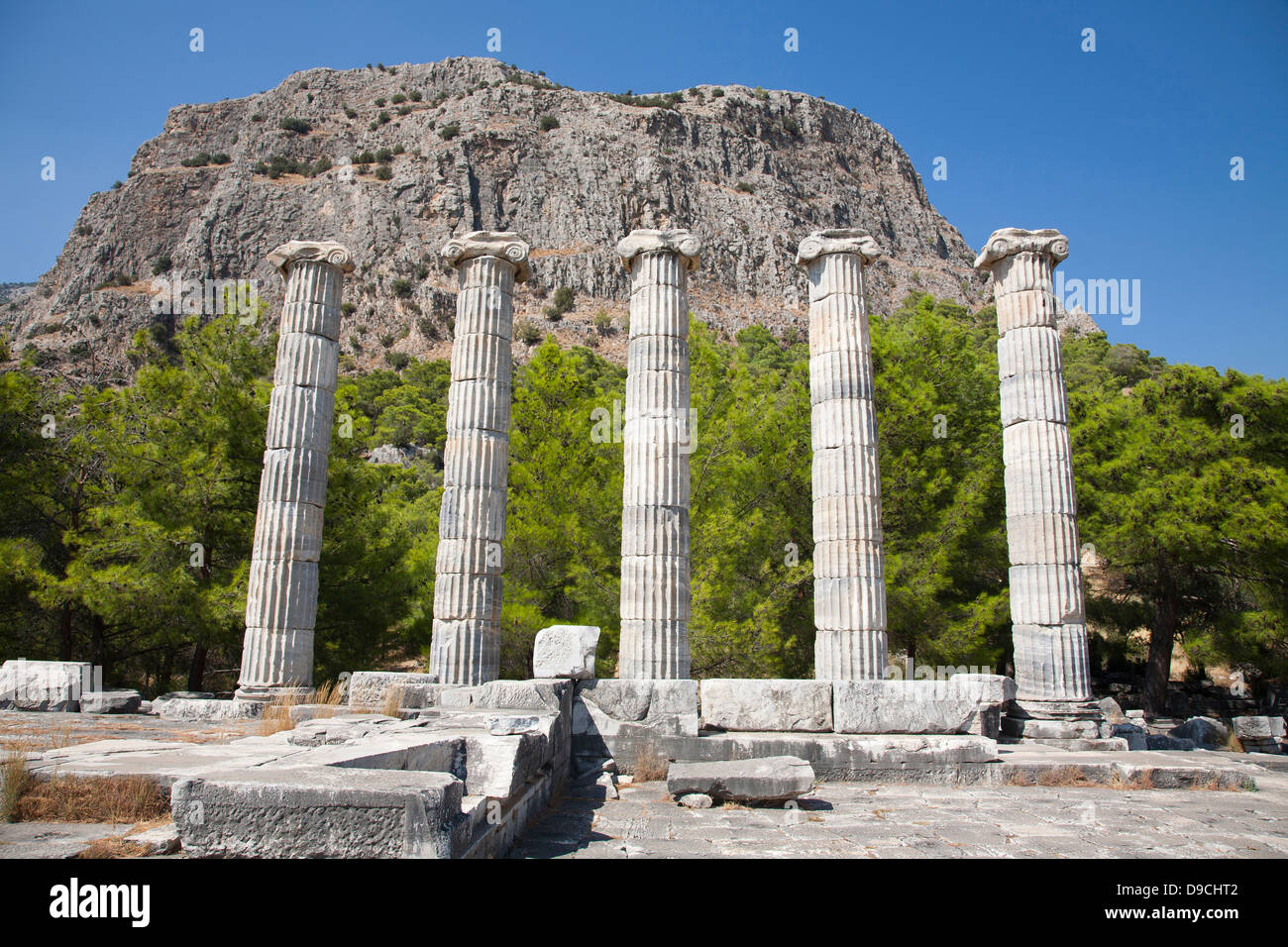 asia, turkey, southern aegean coast, priene, temple of athena ...