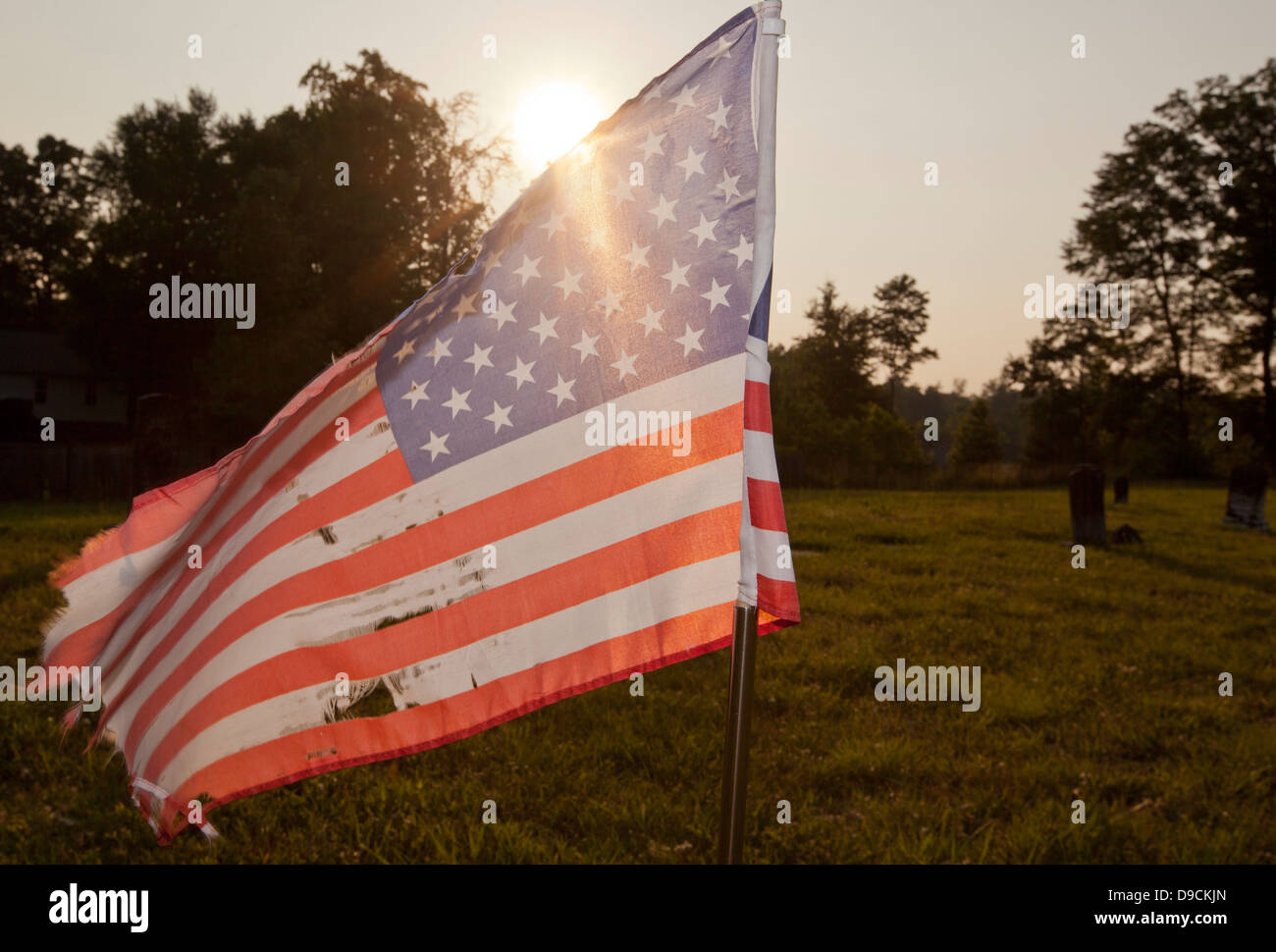 Worn american flag hi-res stock photography and images - Alamy