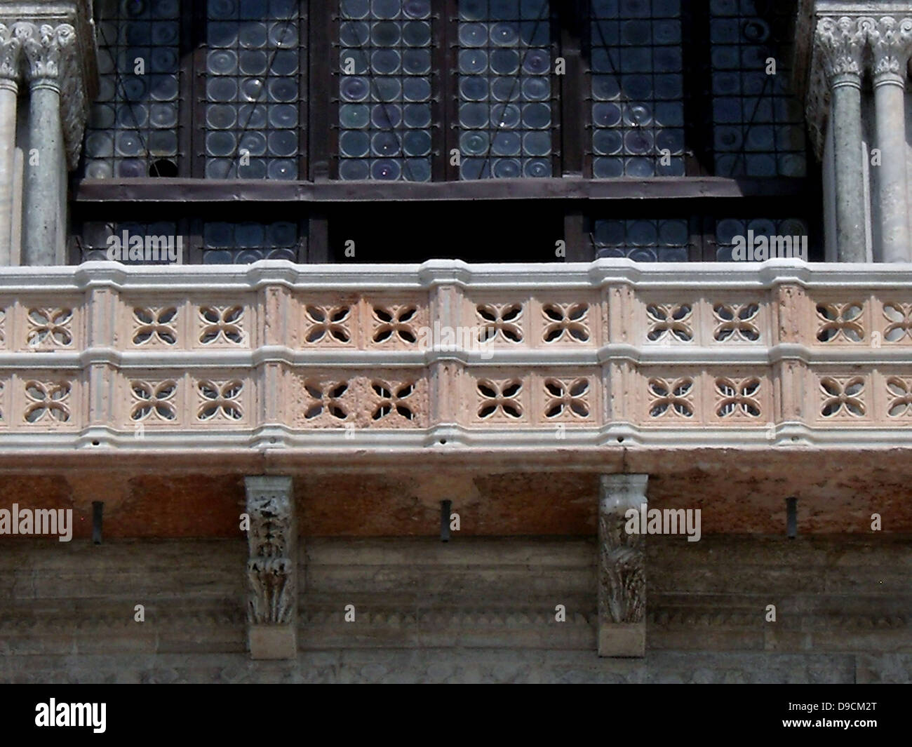 Detail of the Doge's Palace Courtyard, Venice. Built in Venetian Gothic ...